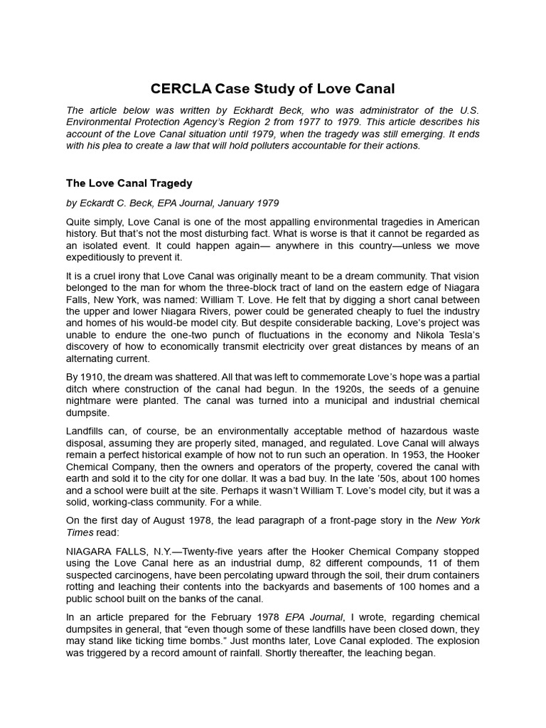 activity-1-CERCLA-Case-Study-of-love-Canal | PDF