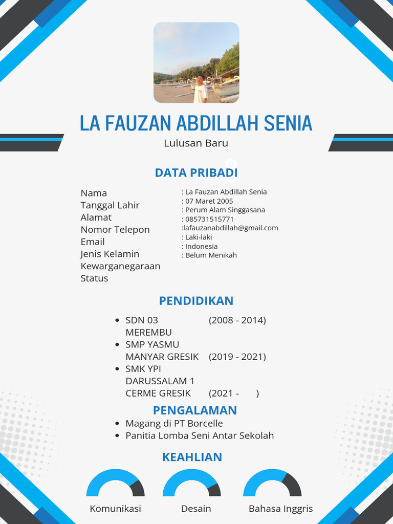 CV La Fauzan Abdillah Senia 1 | PDF