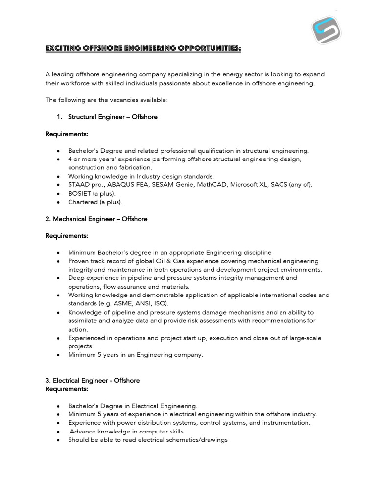 Offshore Engineering Opportunities | PDF