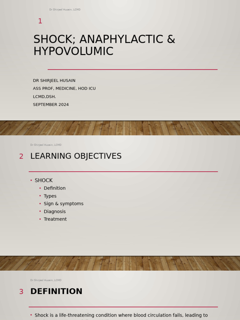 Shock Anaphylactic Hypovolumic Sept 2024 | PDF