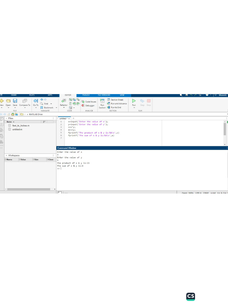 Muneeb Ur Rehman (IM-23069) MATLAB All Programs | PDF