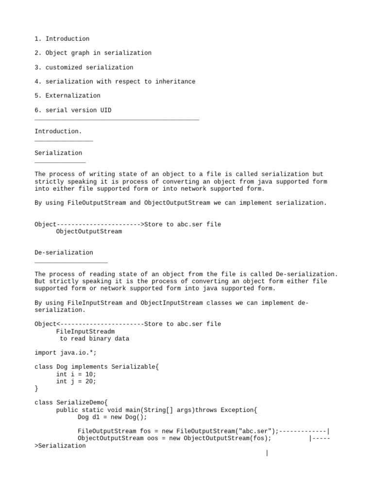 Serialization | PDF Serialization | PDF