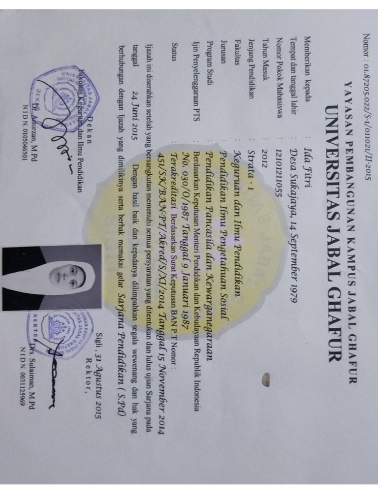 Ijazah Ibu Ida | PDF