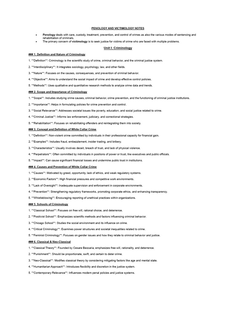 Penology and Victimology Overview | PDF | Social Science | Crime & Violence