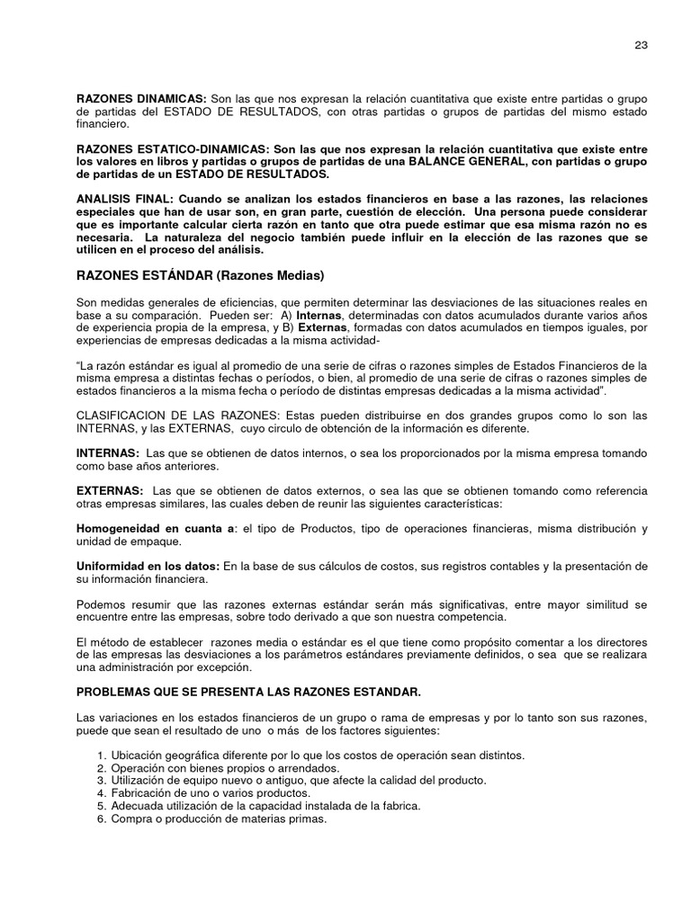 Razones Estándar (Razones Medias) | PDF