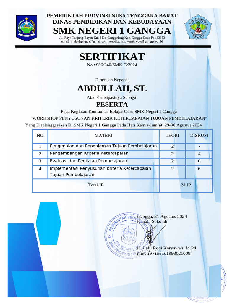 8 Sertifikat 29-30 Agus 2024 8 Poin | PDF