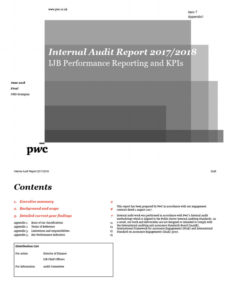 PWC - NHSG Internal Audit Report - IJB Performance Reporting and KPIs ...
