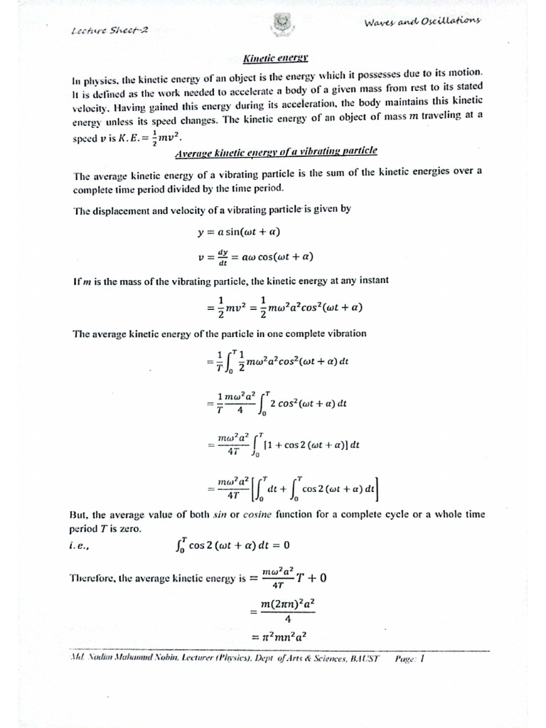 Physics Kinetic Energy | PDF