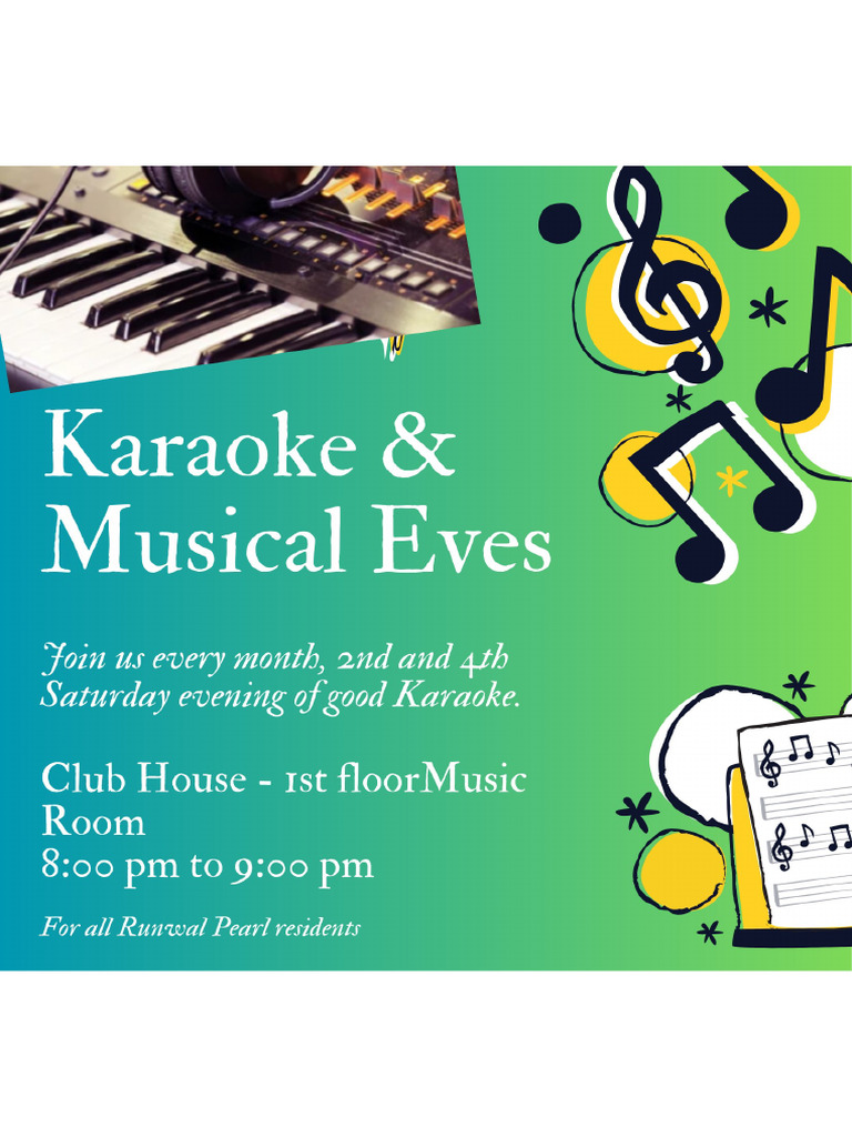 Karaoke and Musical Eve Invitation Print | PDF