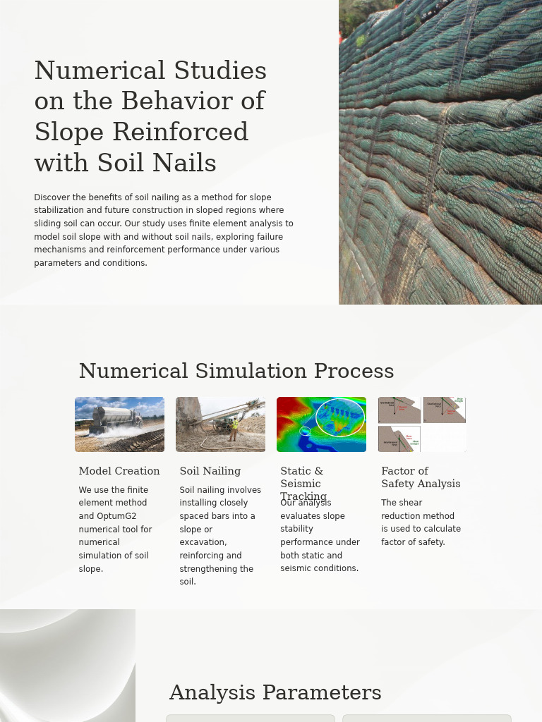 Numerical Studies On The Behavior of Slope Reinforced With Soil Nails | PDF