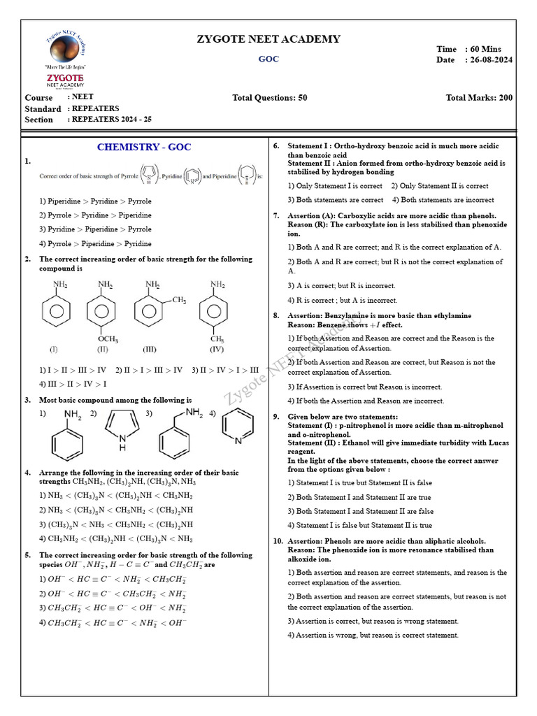 GOC - Docx PUBLISHED | PDF | Acid | Organic Chemistry