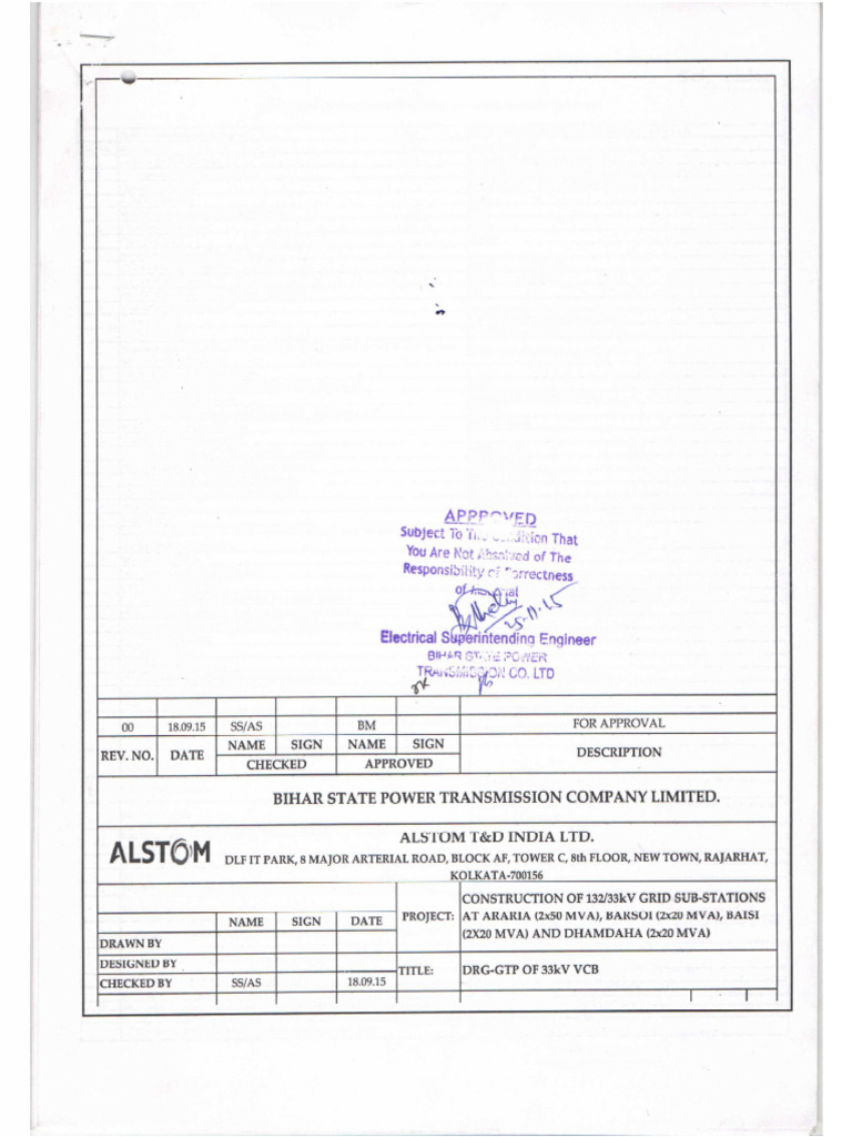 Schenider Alstom 33kv VCB | PDF