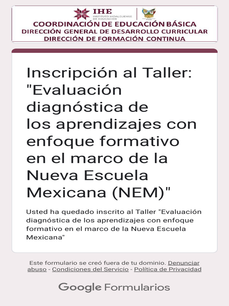 Inscripción Al Taller Evaluación Diagnóstica De Los Aprendizajes Con 2692