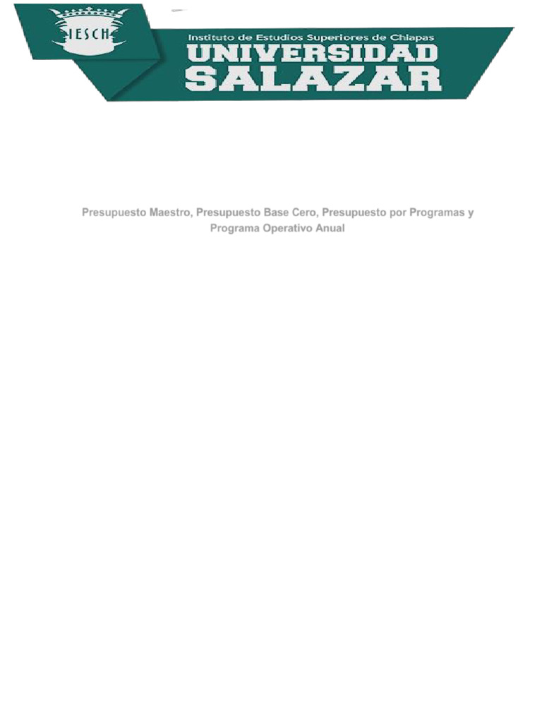 Presupuesto Maestro, Presupuesto Base Cero, Presupuesto Por Programas y ...