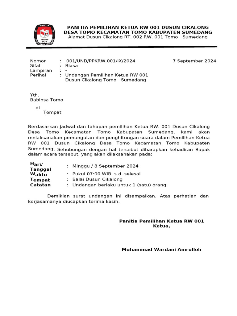 03 Draft Undangan DPSHP PPS - PPK | PDF