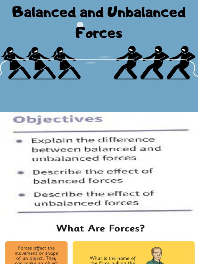 6 Balanced and Unbalanced Forces | PDF