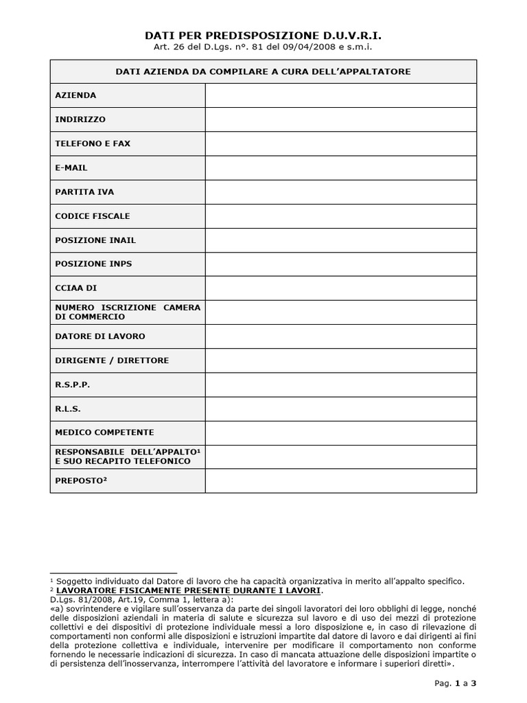 All.02 - DATI D.U.V.R.I. | PDF