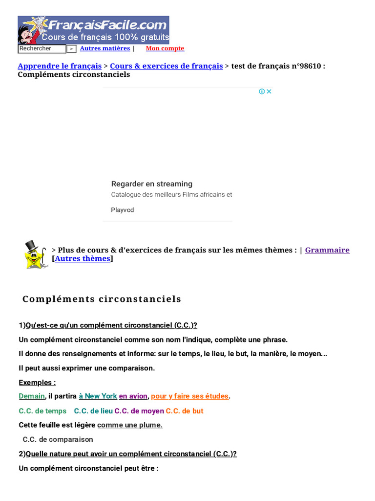 Compléments circonstanciels | PDF