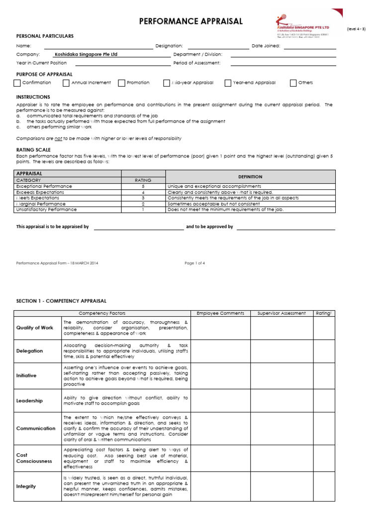 Appraisal Form | PDF
