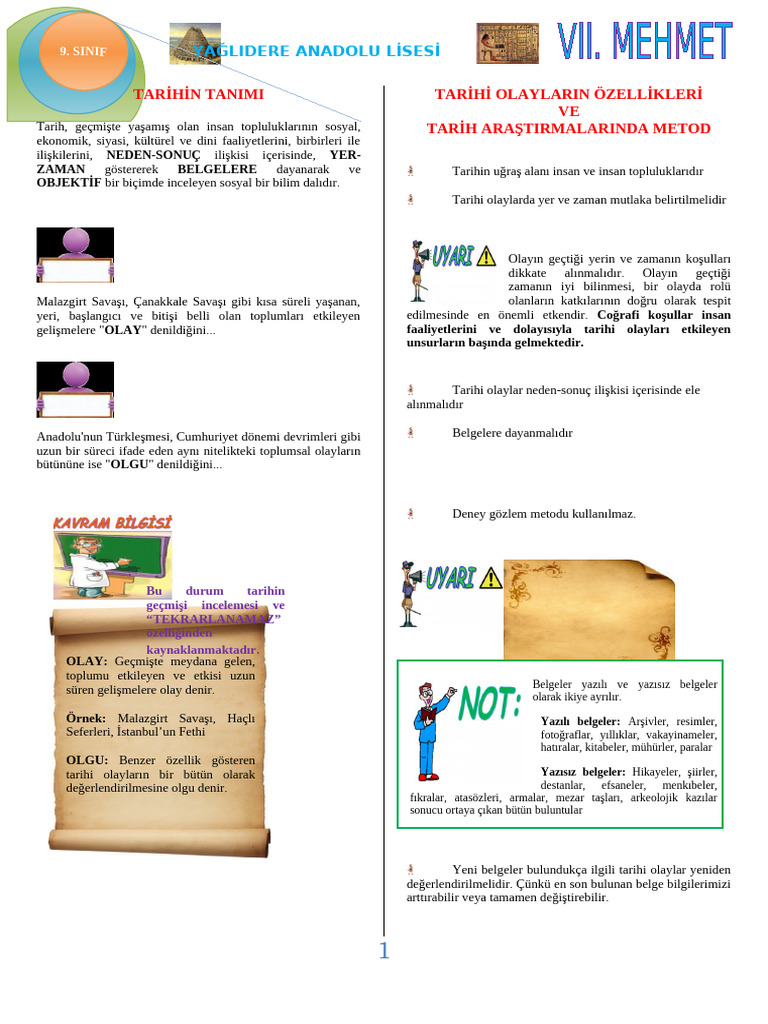 Tari̇hi̇n Tanimi Ve Özelli̇kleri̇-2 | PDF