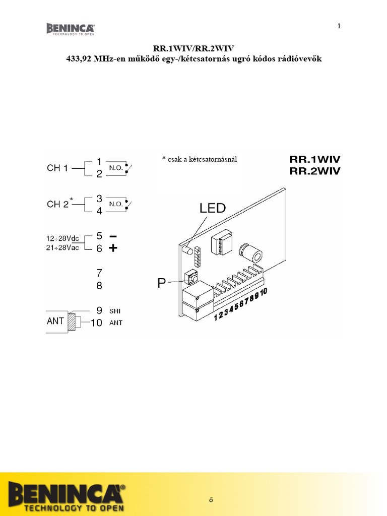 RR2WIV Beninca | PDF