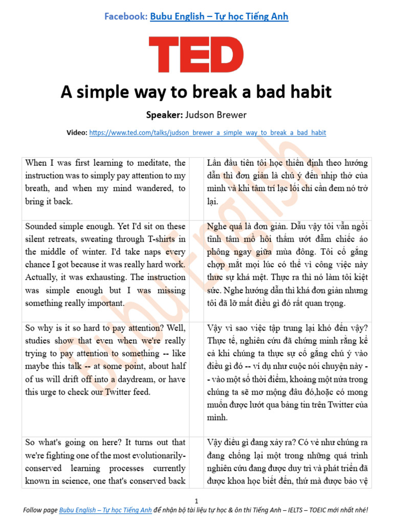 A Simple Way To Break A Bad Habit | PDF