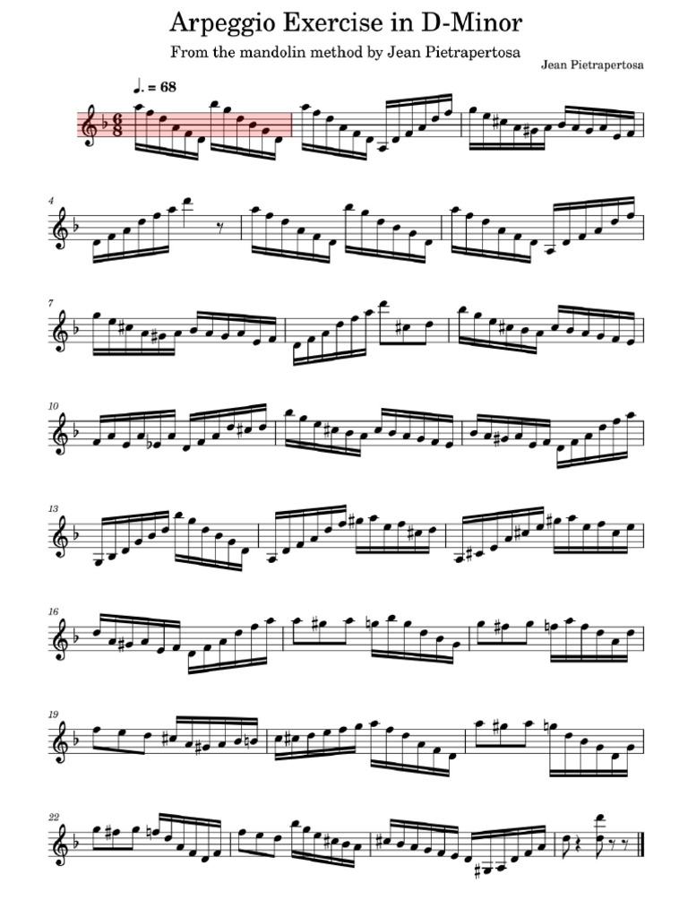 Arpegio Exercise in D-Minor | PDF