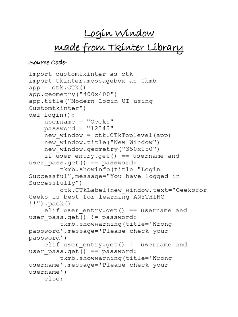 Tkinter Project | PDF