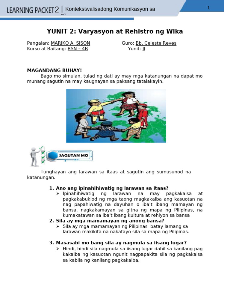 SISON Yunit-2 Komfil | PDF