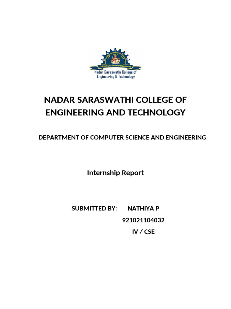 Nadar Saraswathi College of Engineering and Technology | PDF