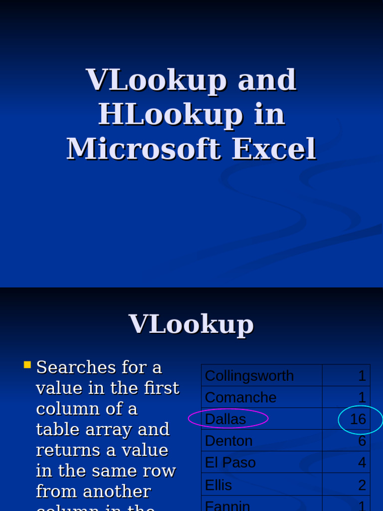 VLookup and HLookup in Microsoft Excel 2013 | PDF