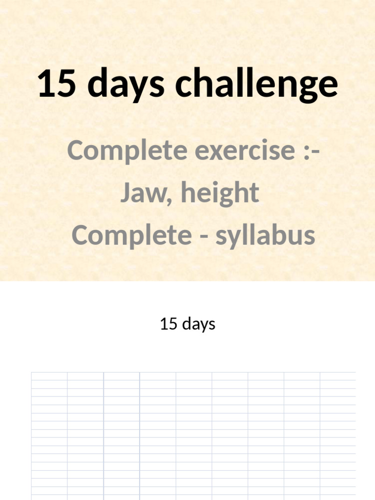 15 Days Challenge | PDF