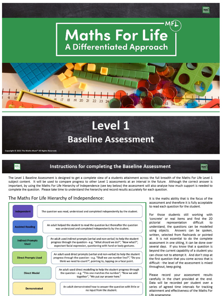 The Maths Mum® - Level 1 - Baseline Assessment | PDF | Shape | All ...