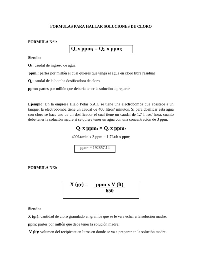Formulas Importantes | PDF