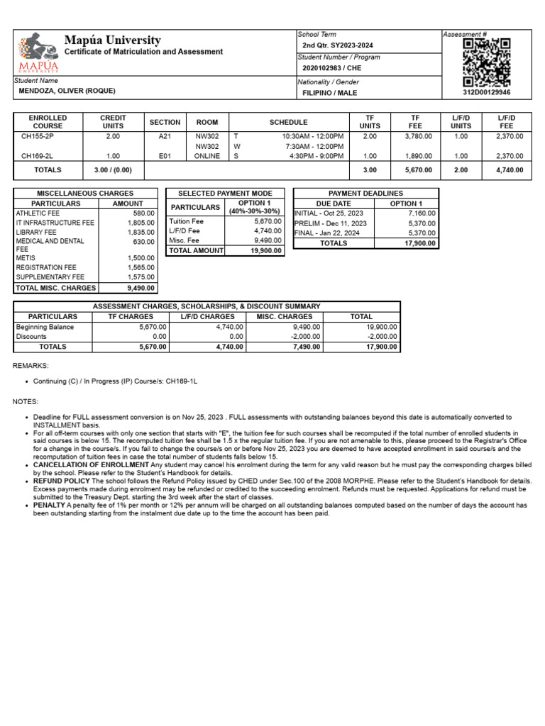 Mymapua 2nd Sem | PDF