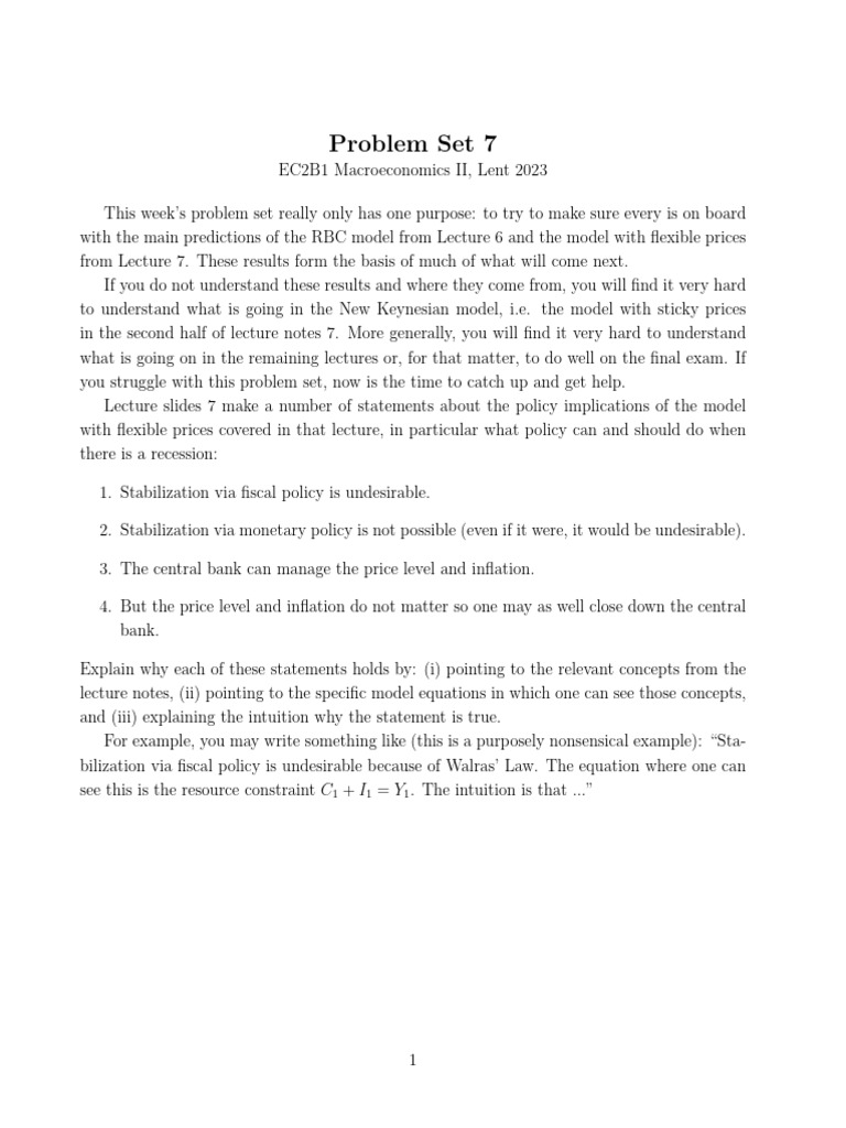 Understanding Problem Set 7 Concepts | PDF