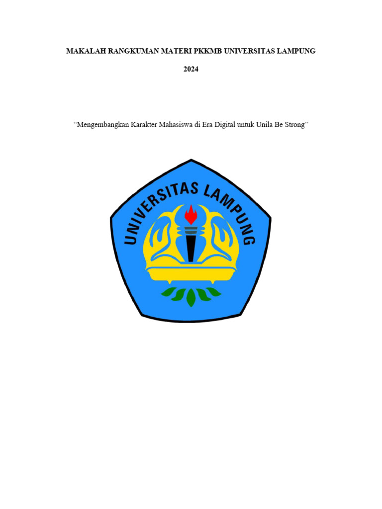 Makalah Rangkuman Materi PKKMB Universitas Lampung Daffa Fauzan Kamilo | PDF