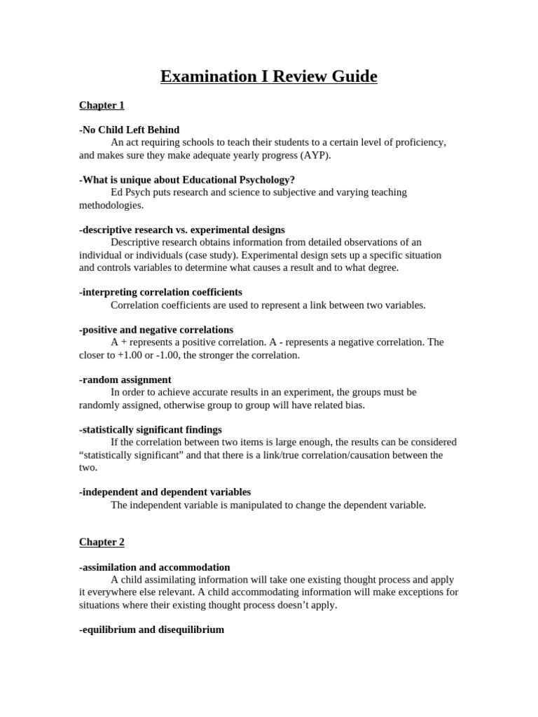 Exam 1 Review Guide | PDF