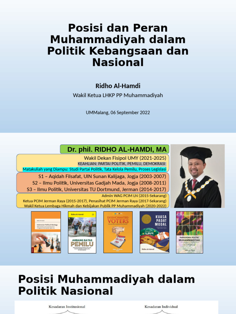 Posisi Dan Peran Muhammadiyah Dalam Politik Kebangsaan Dan Nasional | PDF