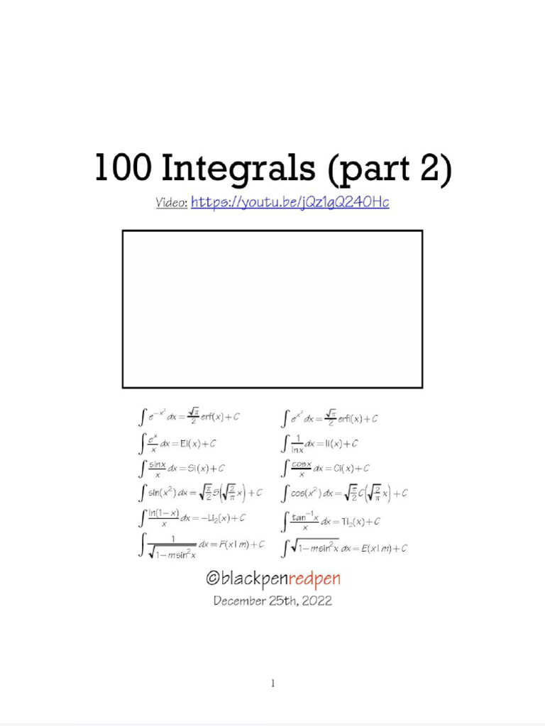 100 Integrals 2 | PDF