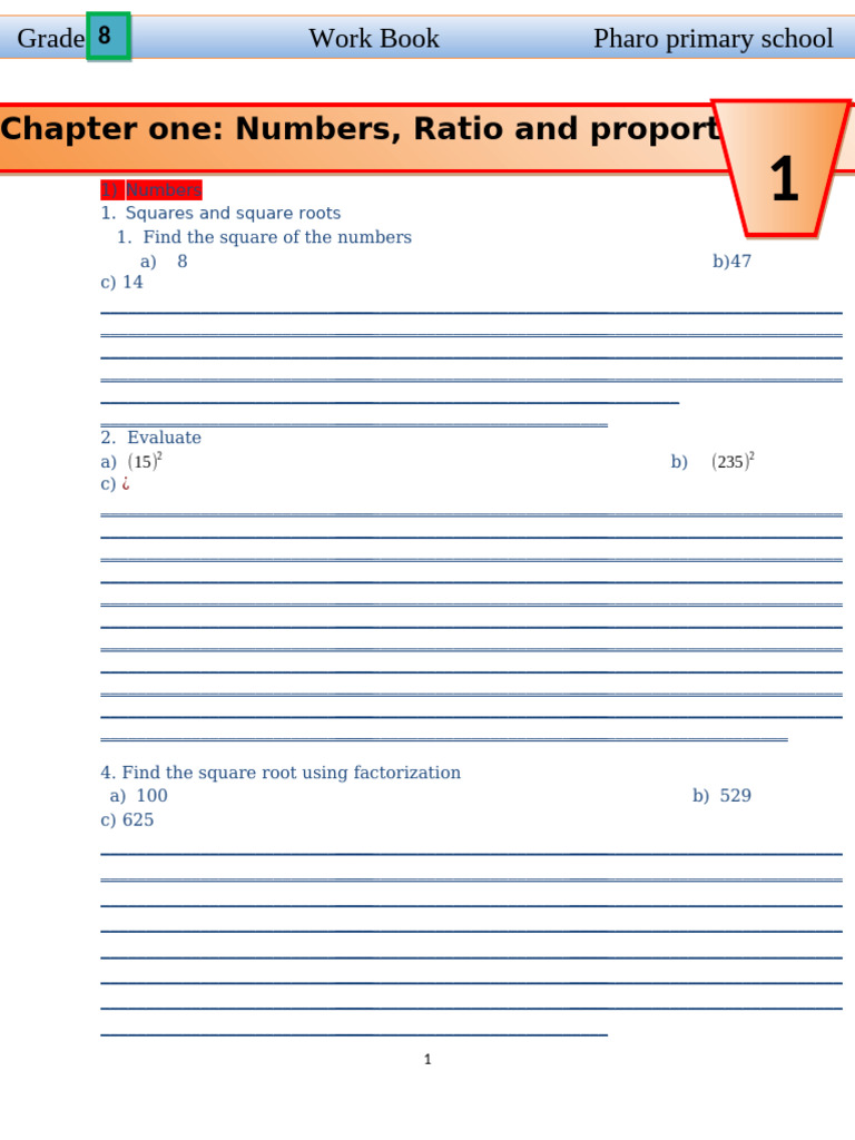 CH 1 Maths Summary | PDF