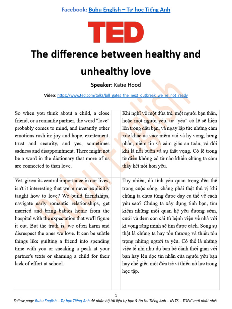 The Difference Between Healthy and Unhealthy Love | PDF