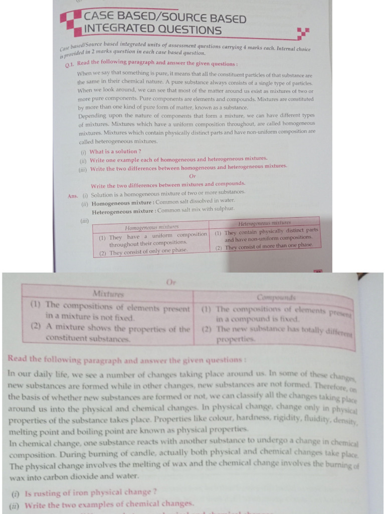 Is Matter Around Us Pure - Case Based Questions | PDF