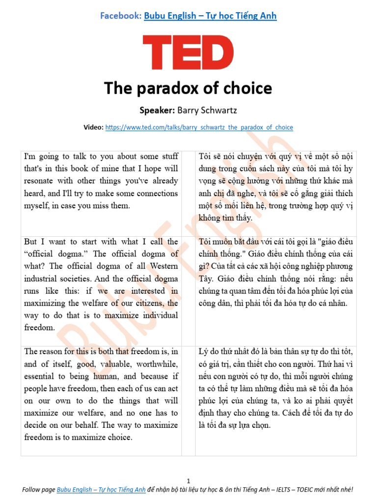 The Paradox of Choice | PDF