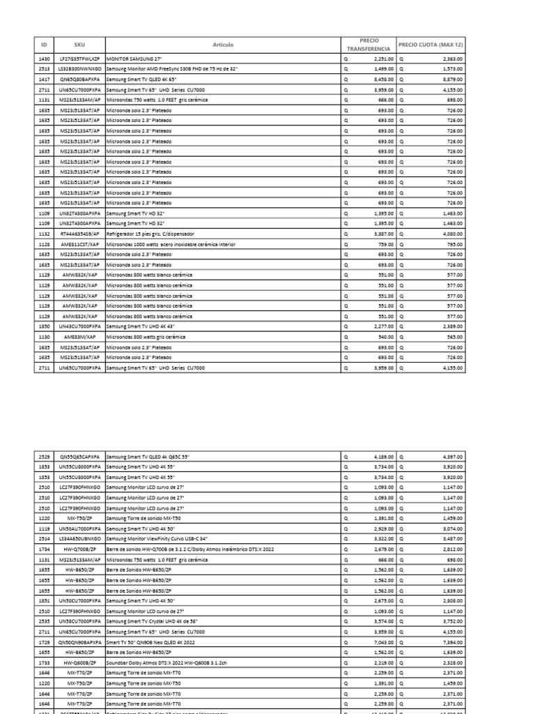 PRODUCTOS GT (1) | PDF