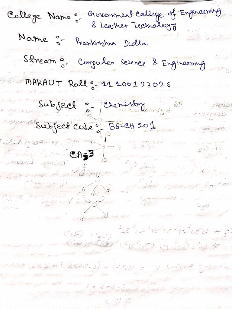 PrankrishnaDutta Chemistry CA3 | PDF