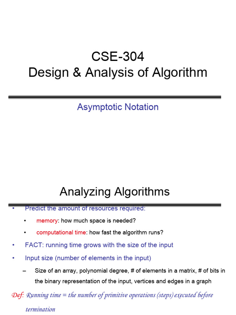 CSE246 Asymptotic | PDF