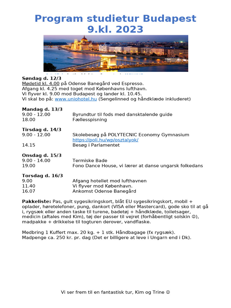 Program Studietur | PDF