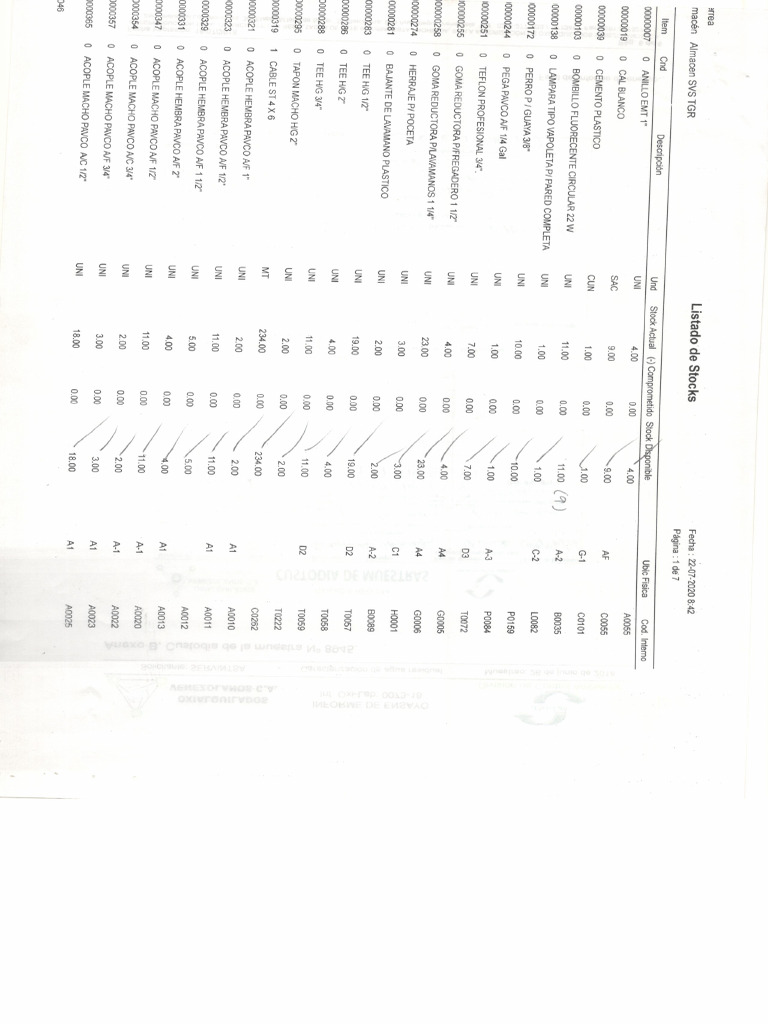 AUDITORIA ALMACEN TGR | PDF