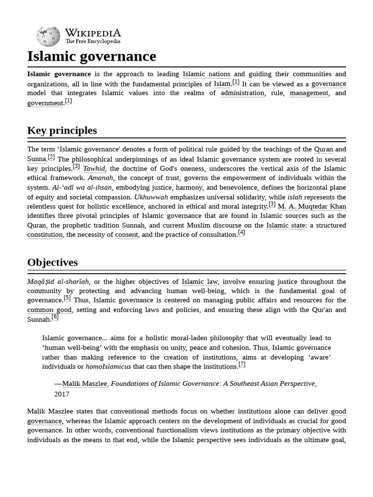 Islamic Governance | PDF